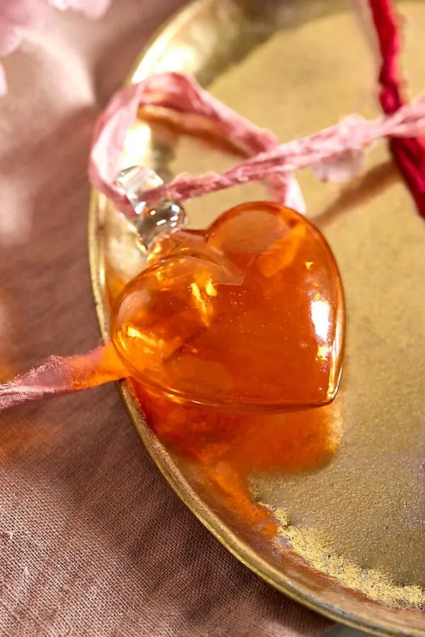 TERRAIN Recycled Glass Heart - Orange