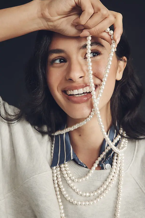 Anthropologie Layered Necklace - Pearl