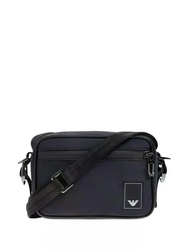 Emporio Armani Logo Patch Messenger Bag - Blue