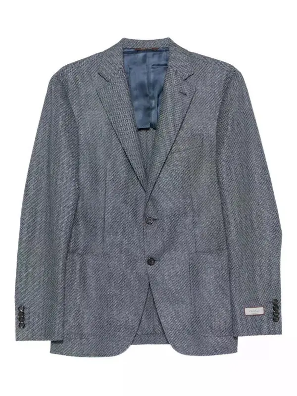 Canali Textured Wool Blazer - Blue