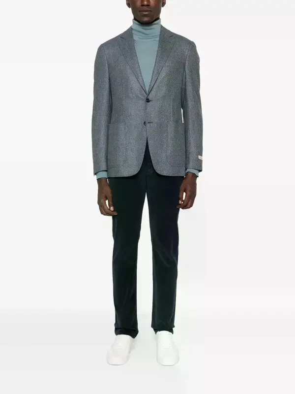 Canali Textured Wool Blazer - Blue