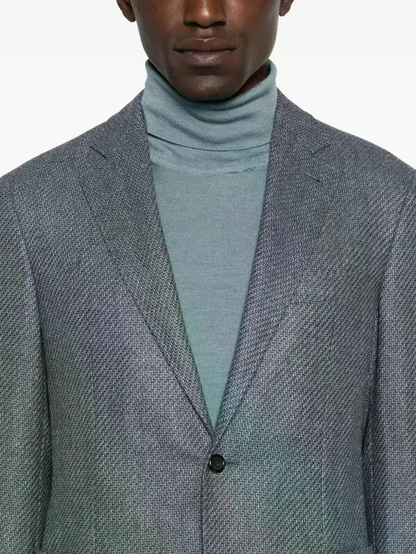Canali Textured Wool Blazer - Blue