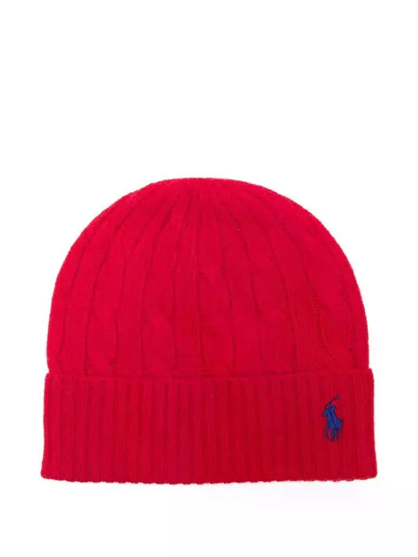Polo Ralph Lauren Cable-knit Beanie Hat - Red