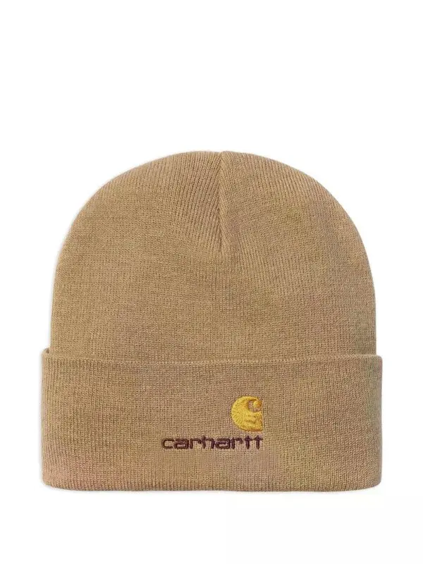 Carhartt Work In Progress American Script Embroidered-logo Beanie - Brown