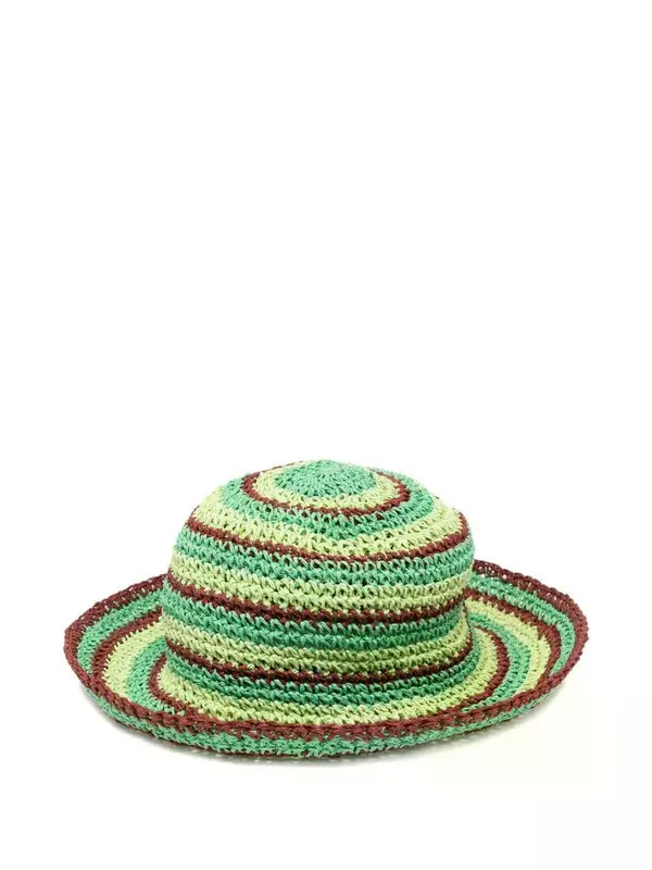 DAMSON MADDER Raffia Bucket Hat - Green
