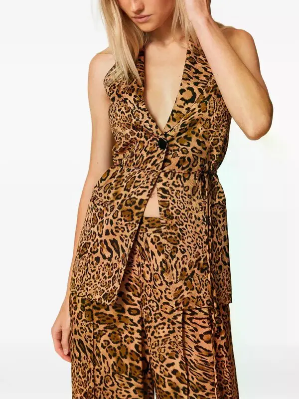 TWINSET Leopard Print Waistcoat