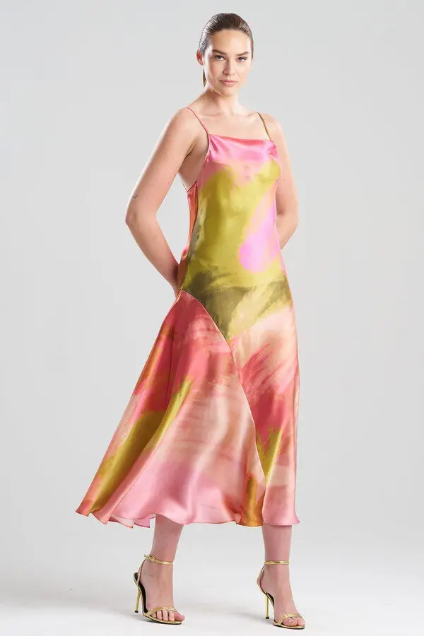 Natori Brushstroke Silk Slip Dress
