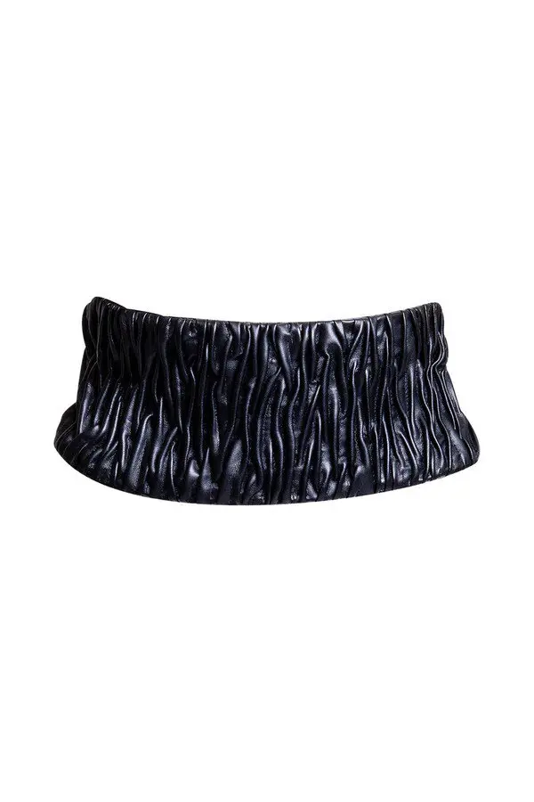 Natori Embroidered Tie Detailed Obi Belt - Black