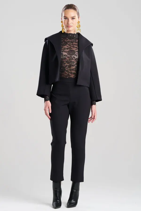Natori Techno Crepe Stand Collar Jacket