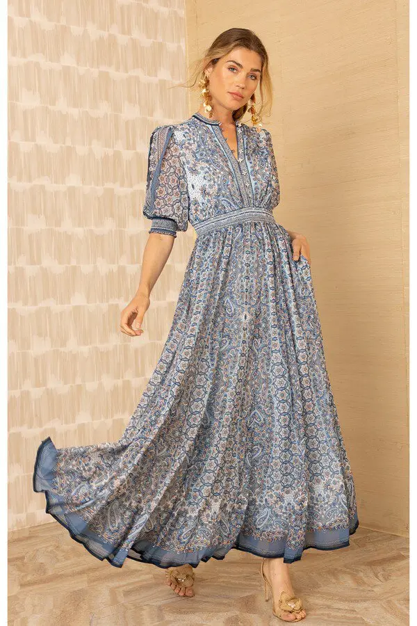 Hale Bob Ellison Maxi Dress - Blue