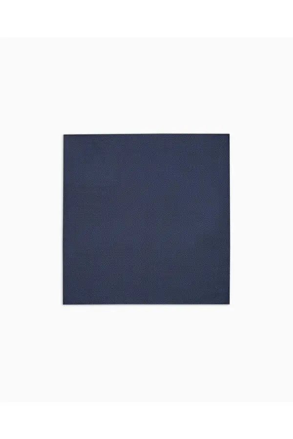 Emporio Armani Micro-textured Pure Silk Pocket Square - Navy