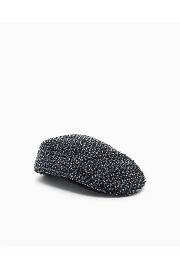 Giorgio Armani Embroidered Wool Flat Cap
