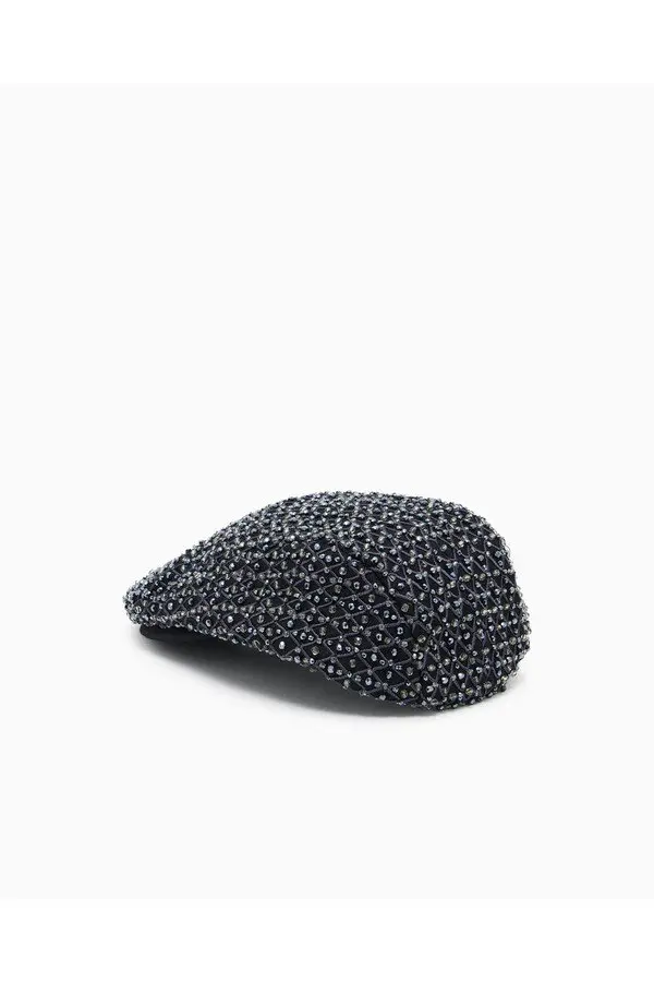Giorgio Armani Embroidered Wool Flat Cap
