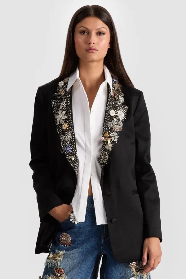Alice + Olivia Elna Embellished Blazer