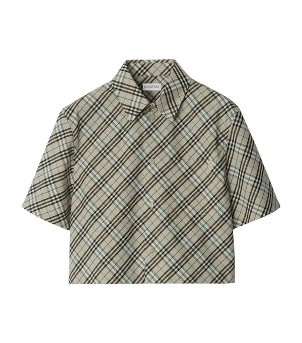 Burberry Cropped Cotton Check Shirt
