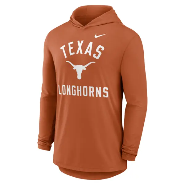 Nike Texas Campus Arch Dri-fit College Long-sleeve Hooded T-shirt - Orange