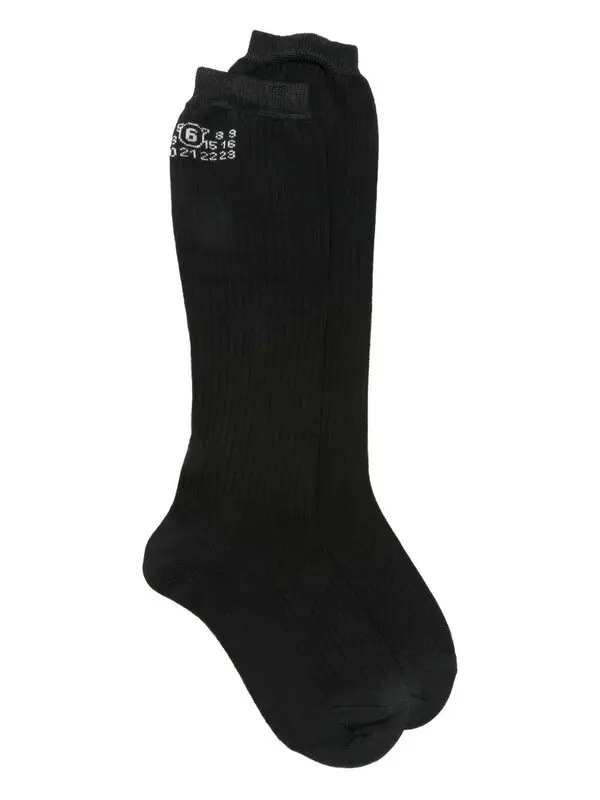MAISON MARGIELA Logo Socks - Black
