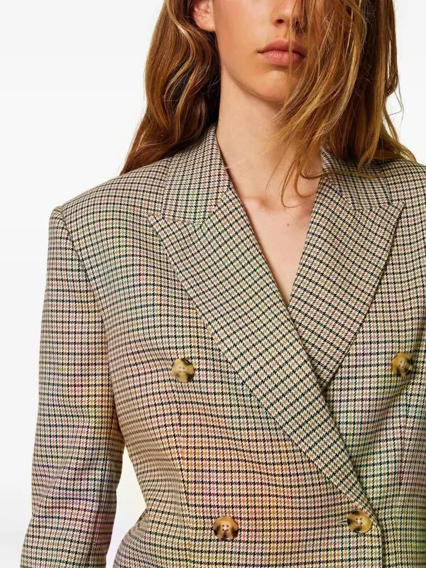 TWINSET Houndstooth Double-breasted Blazer