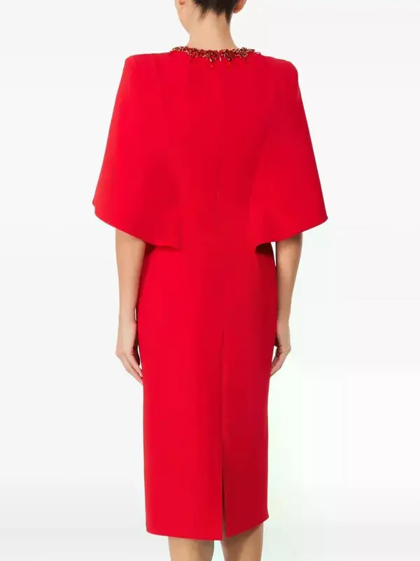 Jenny Packham Ursa Embellished-neck Midi Dress - Red