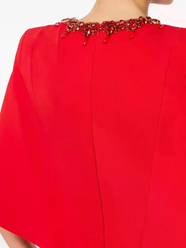 Jenny Packham Ursa Embellished-neck Midi Dress - Red
