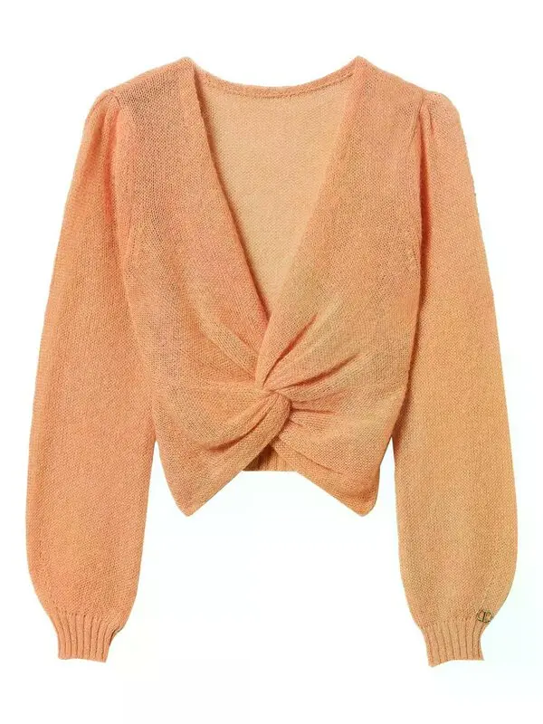 TWINSET Twist-detail Cropped Sweater
