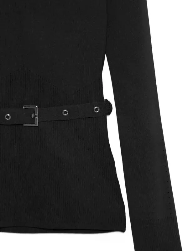 Patrizia Pepe Belted Ribbed Top