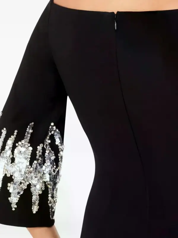 Jenny Packham Aster Sequin-embellished Midi Dress - Black