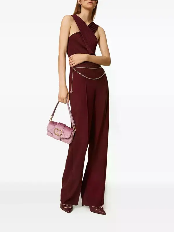 TWINSET Crossover Ribbed Top - Red