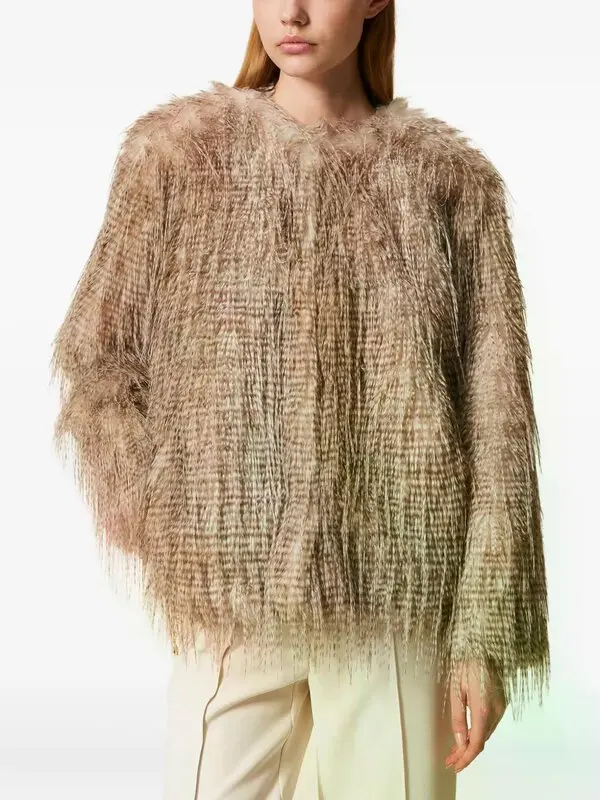 TWINSET Fringed Faux-fur Jacket