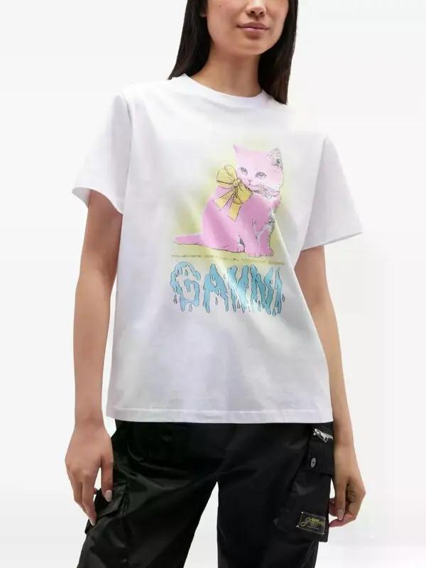 GANNI Cat Graphic T-shirt