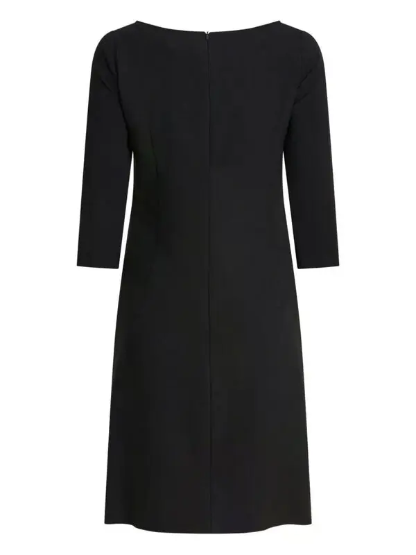 SEMPER Three-quarter Sleeve Boat-neck A-line Dress - Black