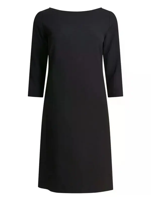 SEMPER Three-quarter Sleeve Boat-neck A-line Dress - Black