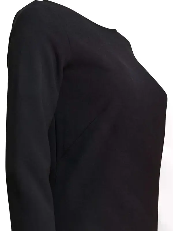 SEMPER Three-quarter Sleeve Boat-neck A-line Dress - Black