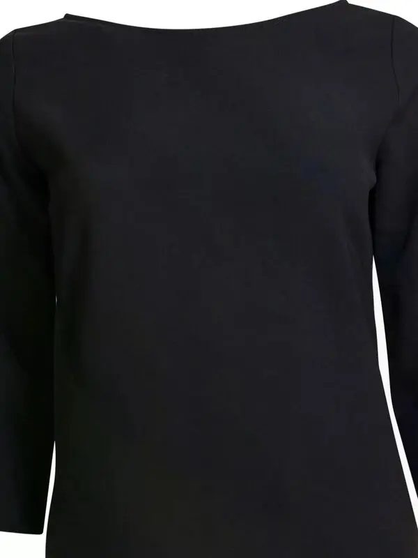 SEMPER Three-quarter Sleeve Boat-neck A-line Dress - Black