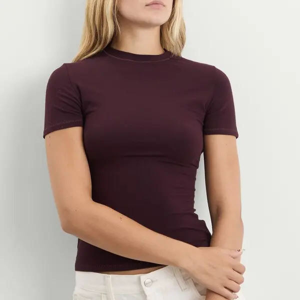 SKIMS Cotton Jersey T-shirt - Currant