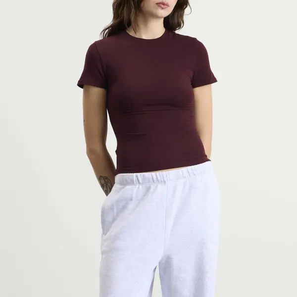 SKIMS Cotton Jersey T-shirt - Currant