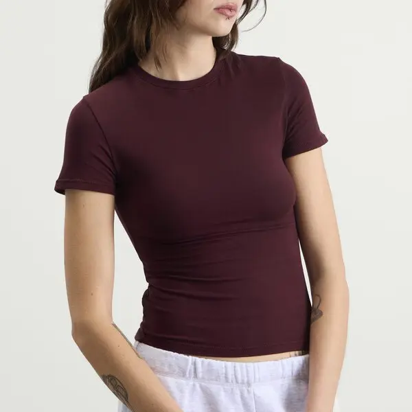 SKIMS Cotton Jersey T-shirt - Currant