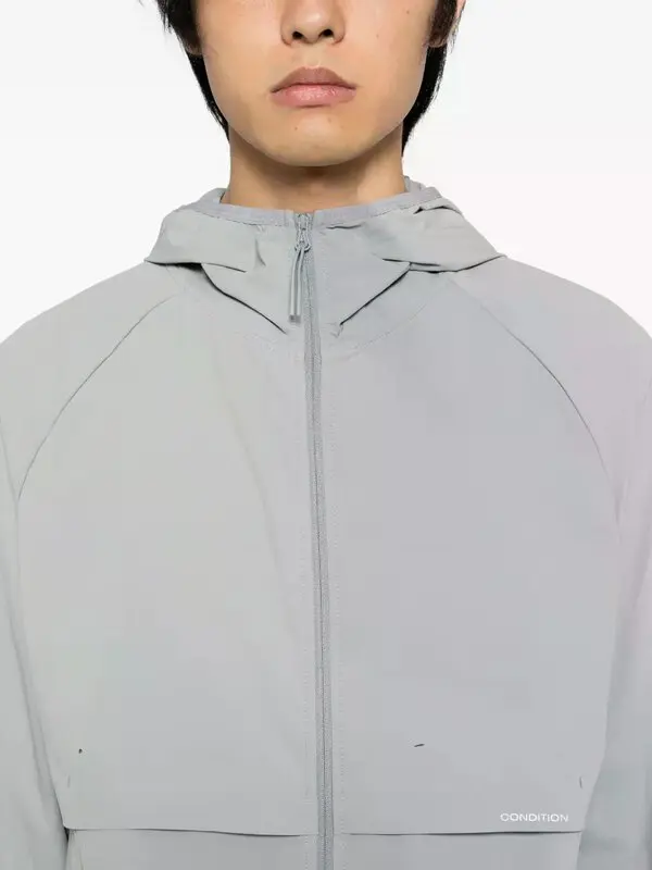 CONDITION WEAR Zip-up Windbreaker Jacket - Grey