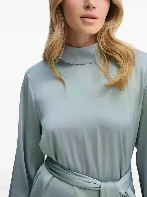 GESTUZ High-neck Belted Blouse