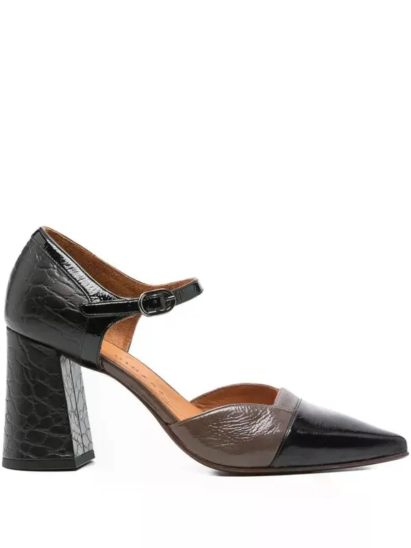 Chie Mihara 75mm Crocodile-effect Block-heel Pumps