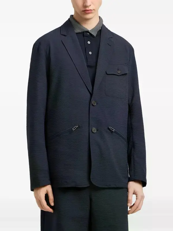 Emporio Armani Textured Zip-pockets Blazer