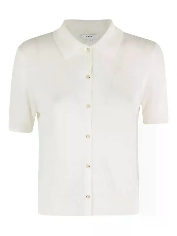 Vince Short-sleeve Button-down Cardigan