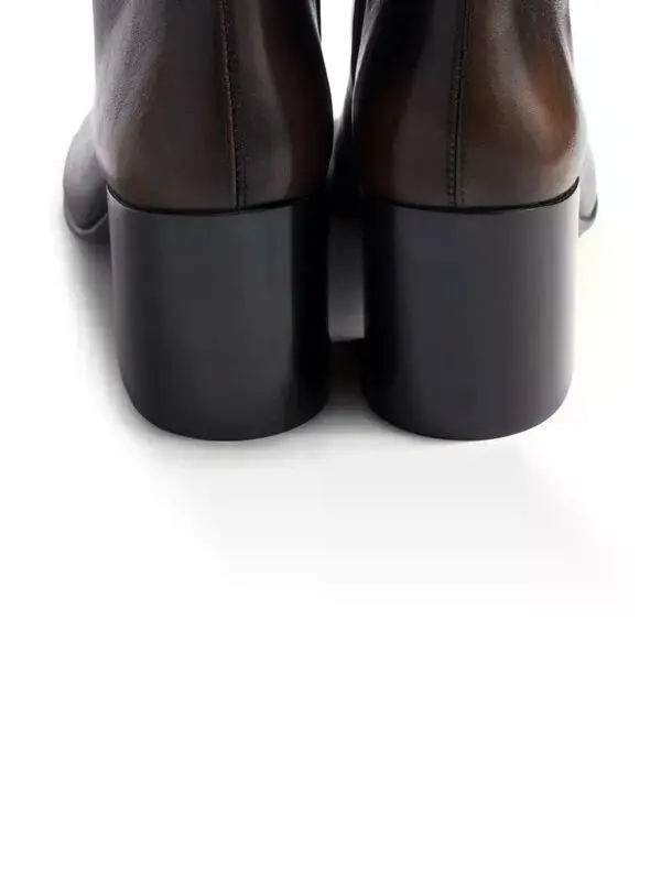 Miu Miu Leather Block Heel Boots