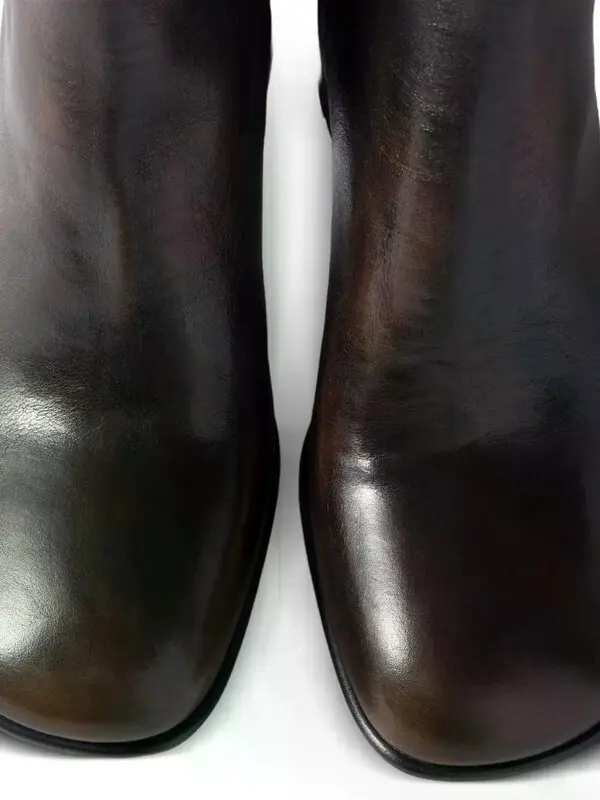 Miu Miu Leather Block Heel Boots