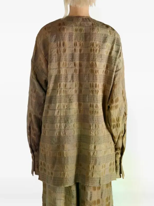 UMA WANG Draped Checked Top
