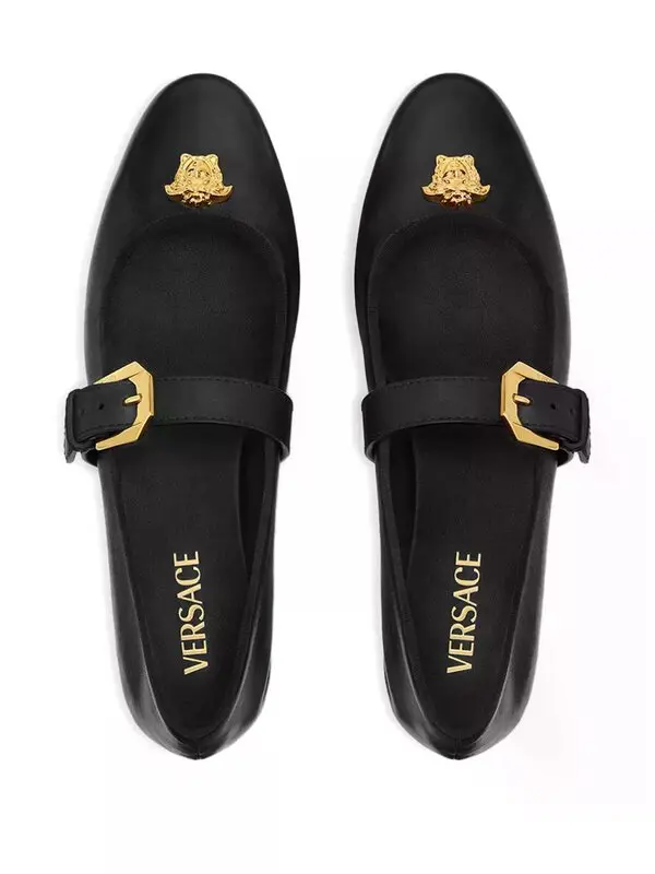 Versace Medusa-buckle Ballerina Flats