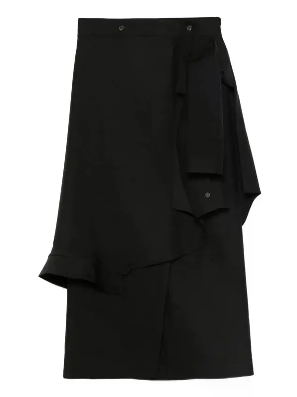 RÓHE Asymmetric Ruffled Midi Skirt