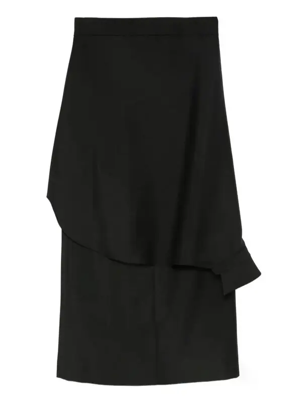 RÓHE Asymmetric Ruffled Midi Skirt