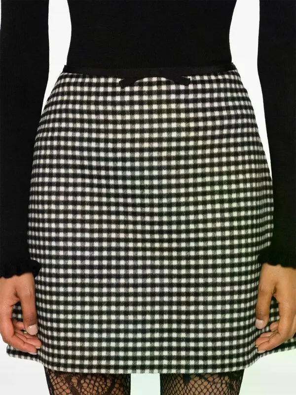 Valentino Garavani Gingham Mini Skirt - Black