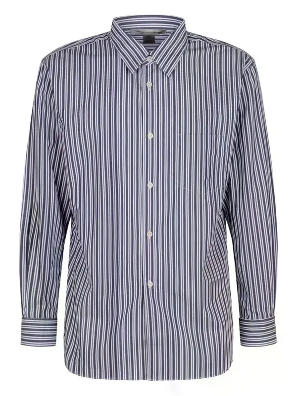 Comme Des Garçons Striped Patch-pocket Shirt